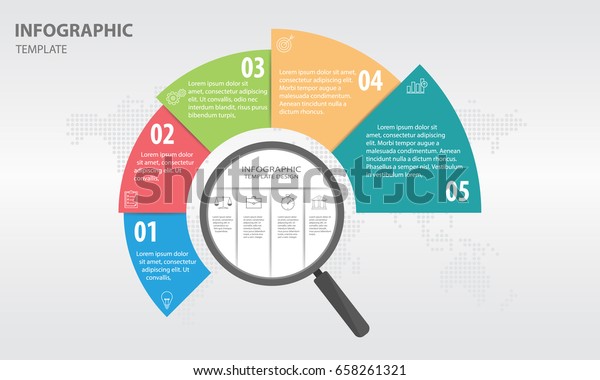 Magnify Infographic Design Template 5 Option Stock Vector (Royalty Free ...