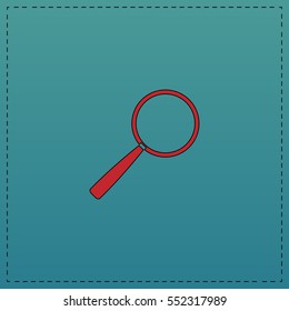 Magnify Red Vector Icon Black Contour Stock Vector (Royalty Free ...