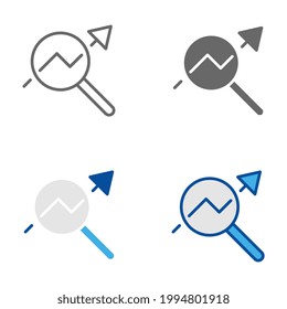 Magnifying Glass Arrow Loop Arrow Increase Stock Vector (Royalty Free ...