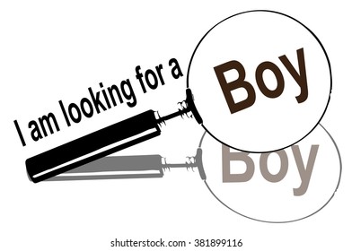 Magnifying Glass Boy Stock Vector (Royalty Free) 381899116 | Shutterstock