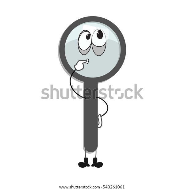 Vektor Stok Magnifying Glass Cartoon Thought Comic Vector (Tanpa ...