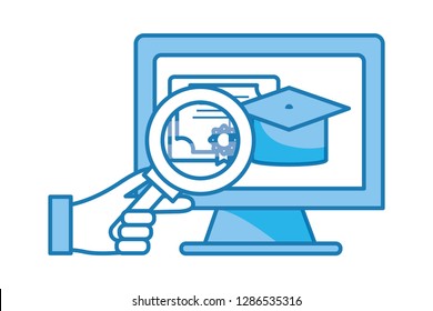 Magnifying Glass Computer Stock Vector (Royalty Free) 1286535316 ...