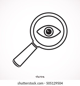 Magnifying Glass Eye Vector Icon Stock Vector (Royalty Free) 505129504 ...