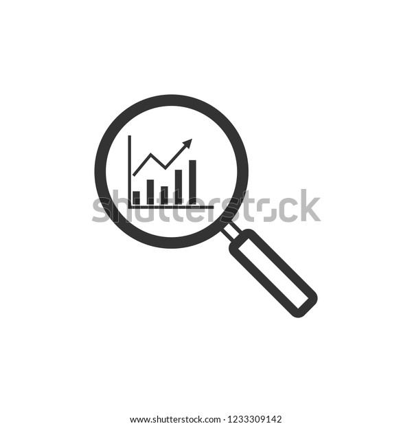 Magnifying Glass Graph Chart Icon Vector Stock Vector (Royalty Free ...