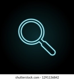Magnifying Glass Icon Neon Style Simple Stock Vector (Royalty Free ...