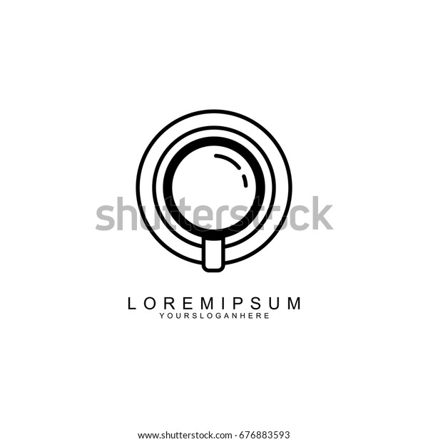 Magnifying Glass Logo Design Concept Combination Stock Vector (Royalty ...