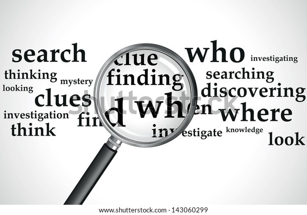 Magnifying Glass Over Selection Words Stock Vector Royalty Free 143060299