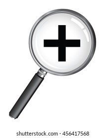 Magnifying Glass Plus Stock Vector (Royalty Free) 456417568 | Shutterstock