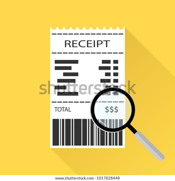 Magnifying Glass Receipt Shadow Magnifying Glass Stock Vector (Royalty ...