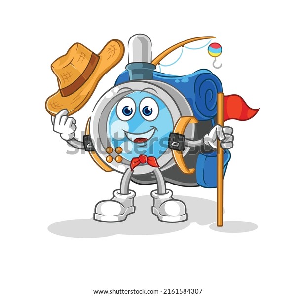 Magnifying Glass Scout Vector Cartoon Character Stock Vector (Royalty ...