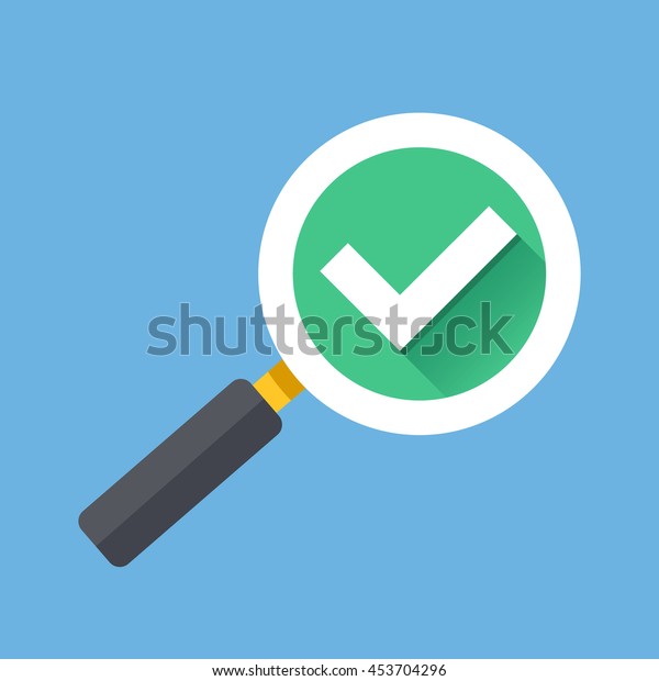 Magnifying Glass Tick Check Mark Icon Stock Vector (Royalty Free) 453704296