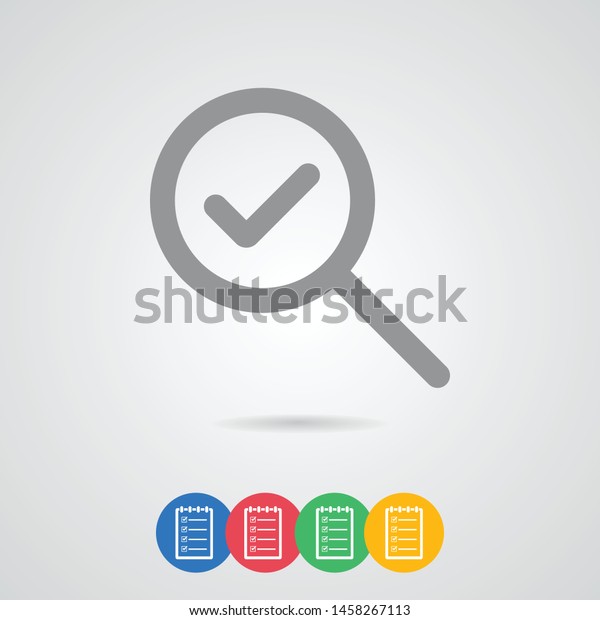 Magnifying Glass Tick Icon Simple Design Stock Vector (Royalty Free ...