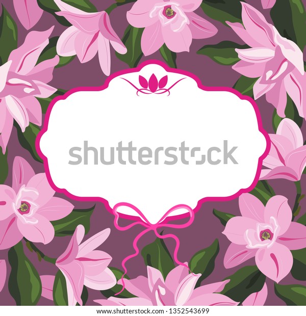 Magnolia Flower Frame Vector Stock Vector (Royalty Free) 1352543699 ...
