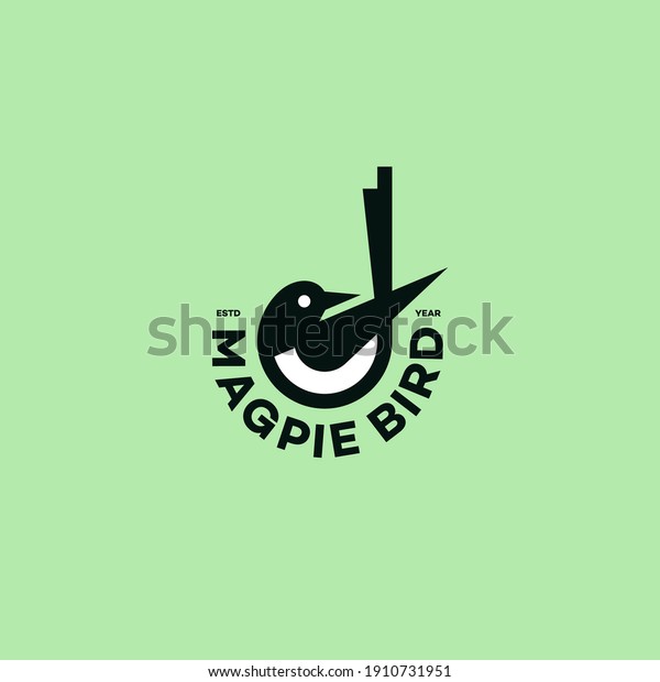 Magpie Bird Logo Design Template Vector Stock Vector (Royalty Free ...