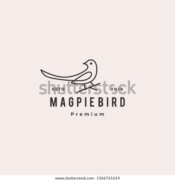 Magpie Bird Logo Vector Icon Illustration Stock Vector (Royalty Free ...