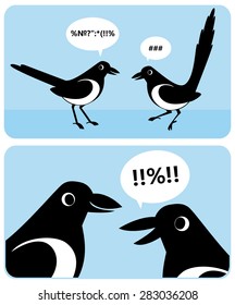 Magpies Comics Stock Vector (Royalty Free) 283036208 | Shutterstock