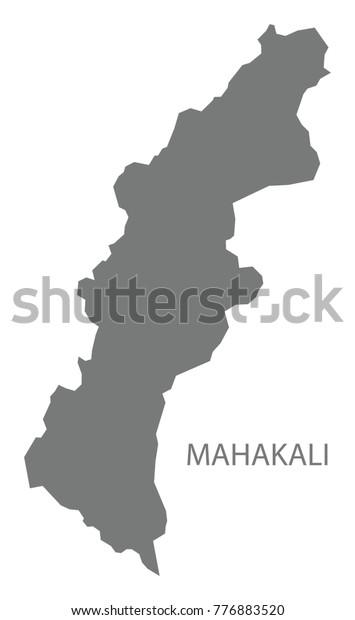 Mahakali Map Nepal Grey Illustration Silhouette Stock Vector (Royalty ...