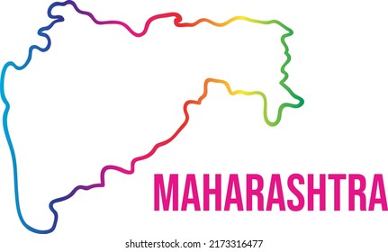 Maharashtra State Colorful Linear Map Stock Vector (Royalty Free ...