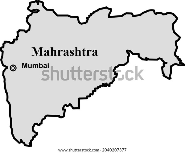 Maharashtra State Map Indian State Border Stock Vector (Royalty Free ...