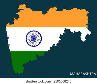 Maharashtra State Map Indian Flag Stock Vector (Royalty Free ...