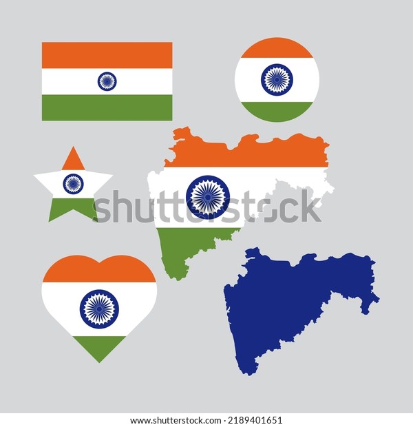 Maharashtra State Map Indian Flag Vector Stock Vector (Royalty Free ...