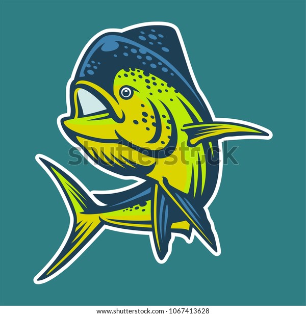 Mahi Mahi Pelagic Fish Stock Vector (Royalty Free) 1067413628 ...