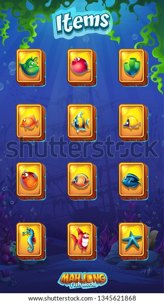 Mahjong Fish World Vector Illustration Mobile Stock Vector (Royalty ...