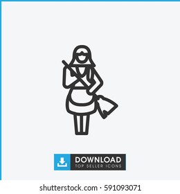 Maid Icon Simple Outline Maid Vector Stock Vector (Royalty Free ...