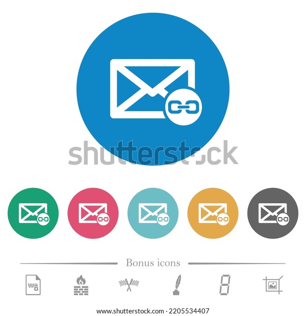 Mail Attachment Flat White Icons On Stock Vector (Royalty Free ...