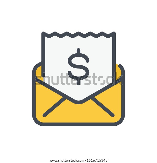 Mail Bill Payment Confirmation Color Line Stock Vector (Royalty Free ...