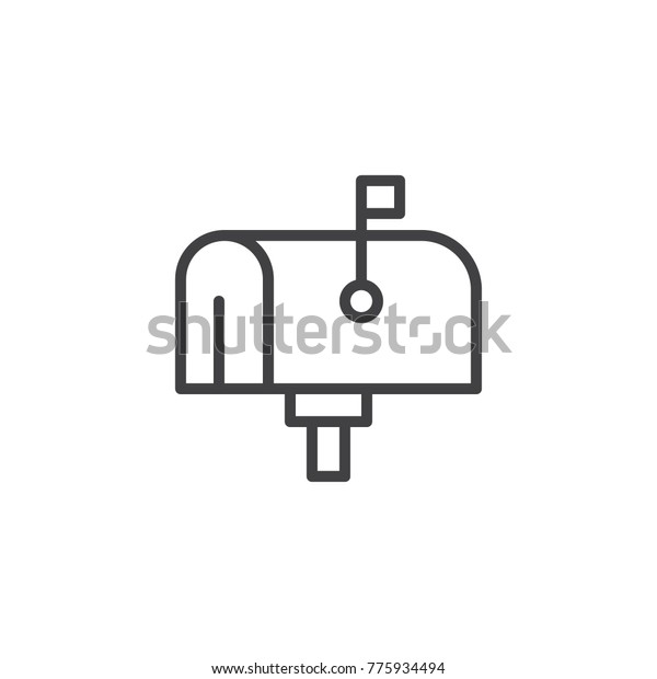Mail Box Line Icon Outline Vector Stock Vector (Royalty Free) 775934494 ...