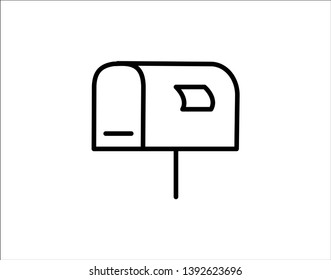 Mail Box Outline Icon Vector Stock Vector (Royalty Free) 1392623696 ...