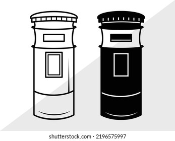 Mail Box Svg Printable Vector Illustration Stock Vector (Royalty Free ...