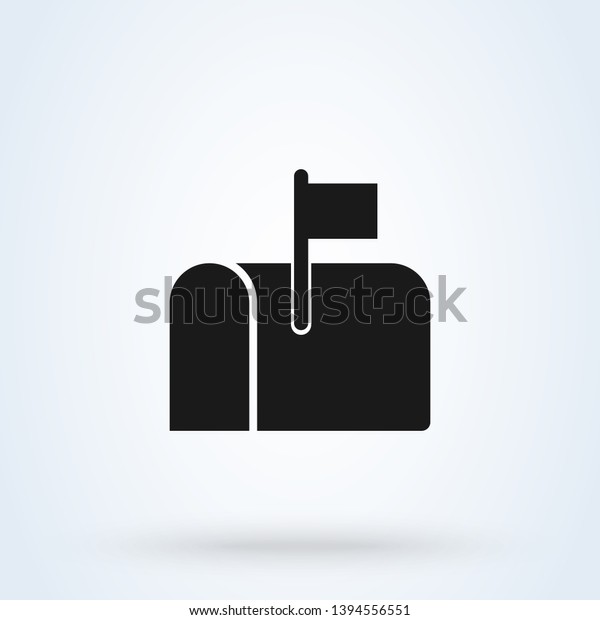 mail box symbol flat style. Vector illustration icon isolated on white ...