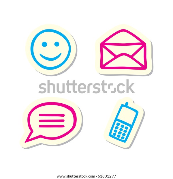 Mail Chat Icons Stock Vector (Royalty Free) 61801297 | Shutterstock