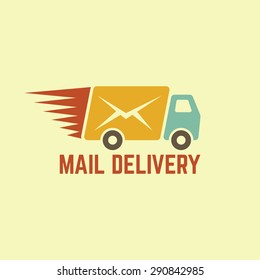 Mail Delivery Vector Vintage Logo Stock Vector (Royalty Free) 290842985 ...