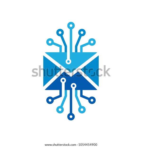Mail Digital Logo Icon Design Stock Vector (Royalty Free) 1054454900 ...