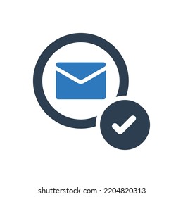 Mail Done Icon Message Confirm Icon Stock Vector (Royalty Free ...