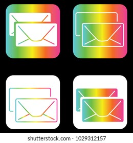 Mail Envelope Icon Set Colorful Rainbow Stock Vector (Royalty Free ...