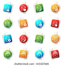 Mail Envelope Stickers Label Icon Set Stock Vector (Royalty Free ...