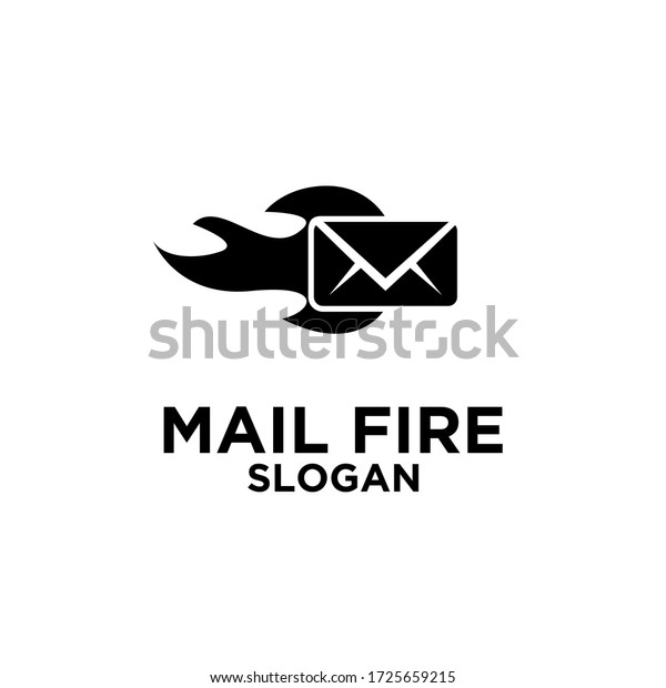 Mail Fire Black Abstract Logo Icon Stock Vector (Royalty Free ...