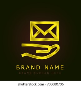 Mail Golden Metallic Logo Stock Vector (Royalty Free) 703080736 ...