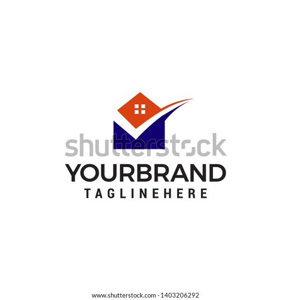 Mail House Logo Design Concept Template Stock Vector (Royalty Free ...