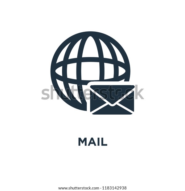 Mail Icon Black Filled Vector Illustration Stock Vector (Royalty Free ...