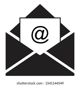 Mail Icon Black Isolated Vector Illustration Stock Vector (Royalty Free ...