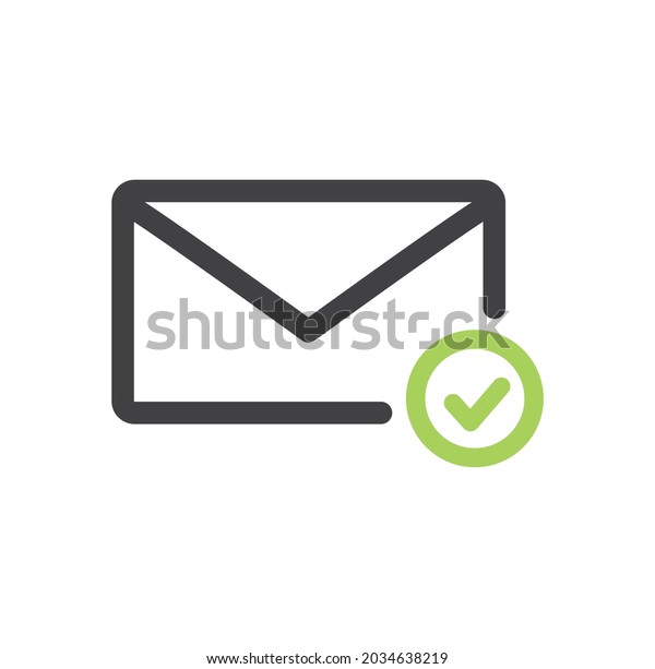 Mail Icon Checkmark Ok Stock Vector (Royalty Free) 2034638219 ...