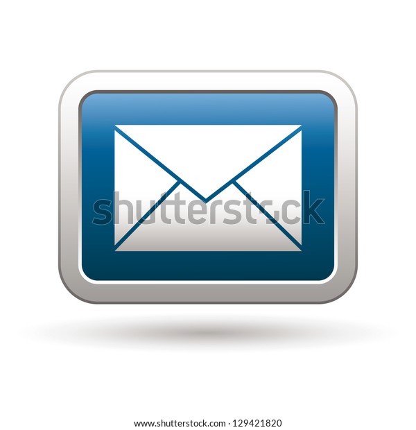 Mail Icon On Blue Silver Rectangular Stock Vector (Royalty Free ...