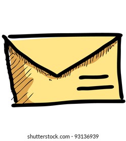 Mail Icon Sketch Vector Illustration Yellow Stock Vector (Royalty Free ...