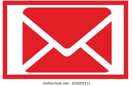 Mail Icon Vector Red Color Stock Vector (Royalty Free) 1010203111 ...