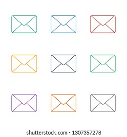 Mail Icon White Background Editable Line 스톡 벡터(로열티 프리) 1307357278 ...